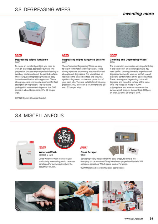 Colad Catalogue | English | Innovative non-paint disposables and ...