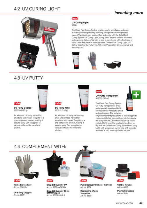 Colad Catalogue | English | Innovative non-paint disposables and ...